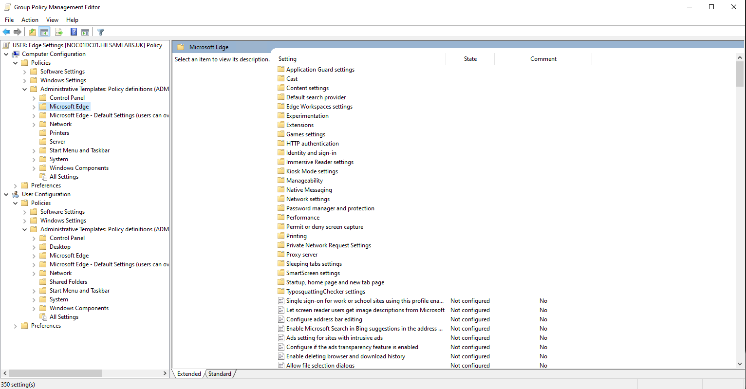 Windows Server 2022 Group Policy – Install Latest Edge Administrative ...